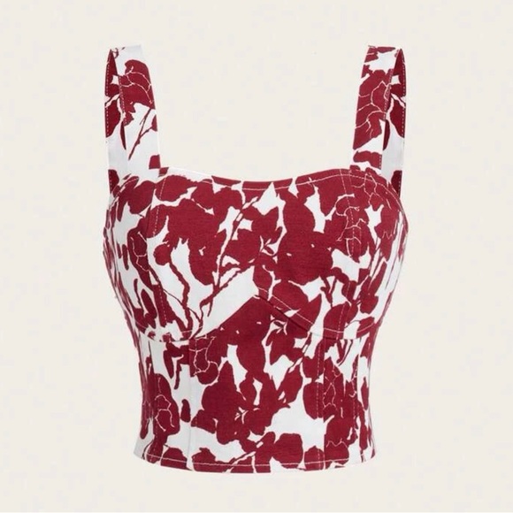 SHEIN | Tops | Shein Floral Denim Top | Poshmark